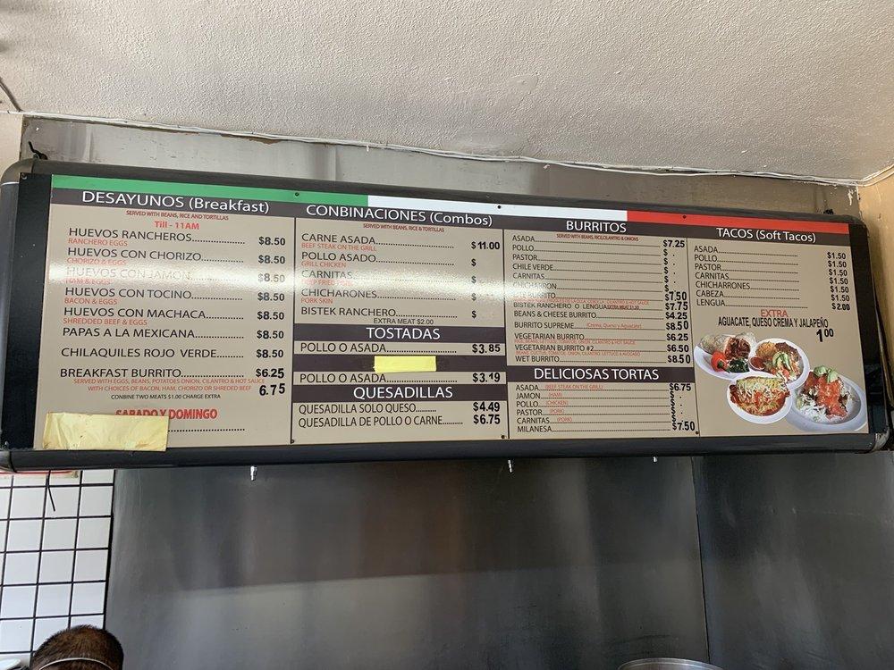 Menu at Tito's Restaurant, Long Beach