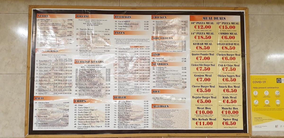 Menu at Village Diner Campile restaurant, Ireland, Main St