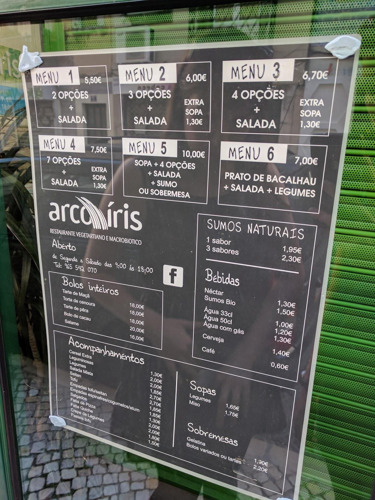 Menu em Arco-Íris restaurante, Lisboa, 271