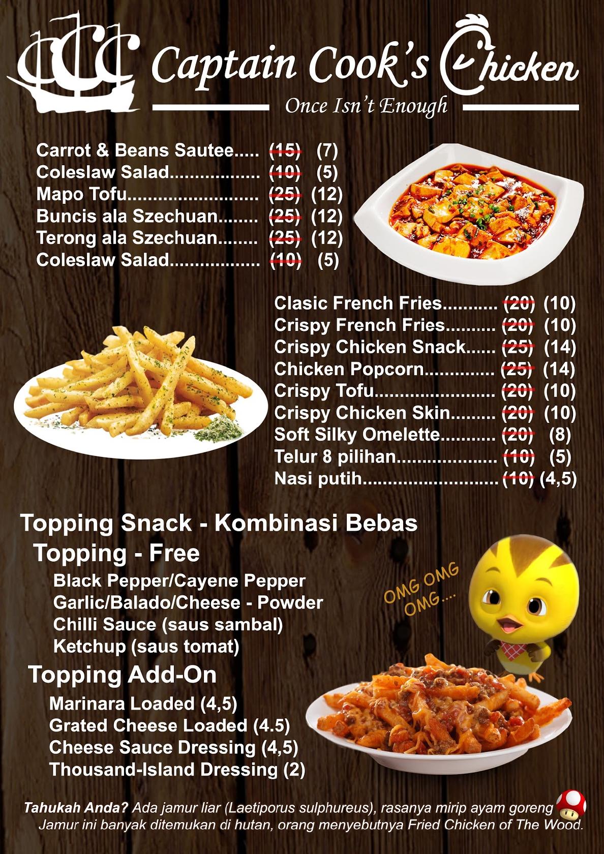 Menu at Captain Cook's Chicken @Murnimart restaurant, Pancoran