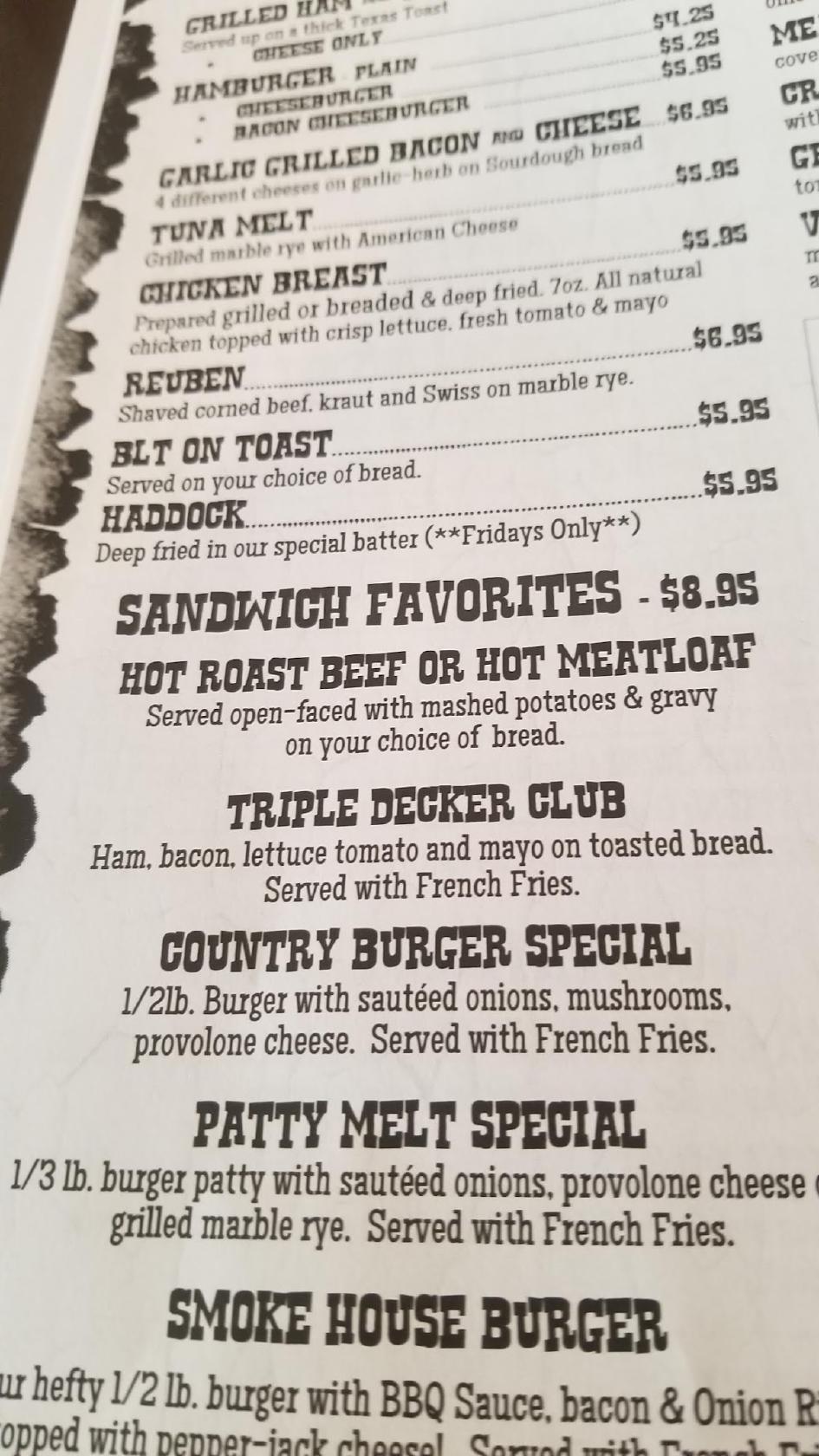 Menu at Countryside Grille restaurant, Union City