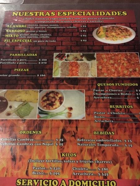 Menu at FIL TACO restaurant, Merida, C. 62 673