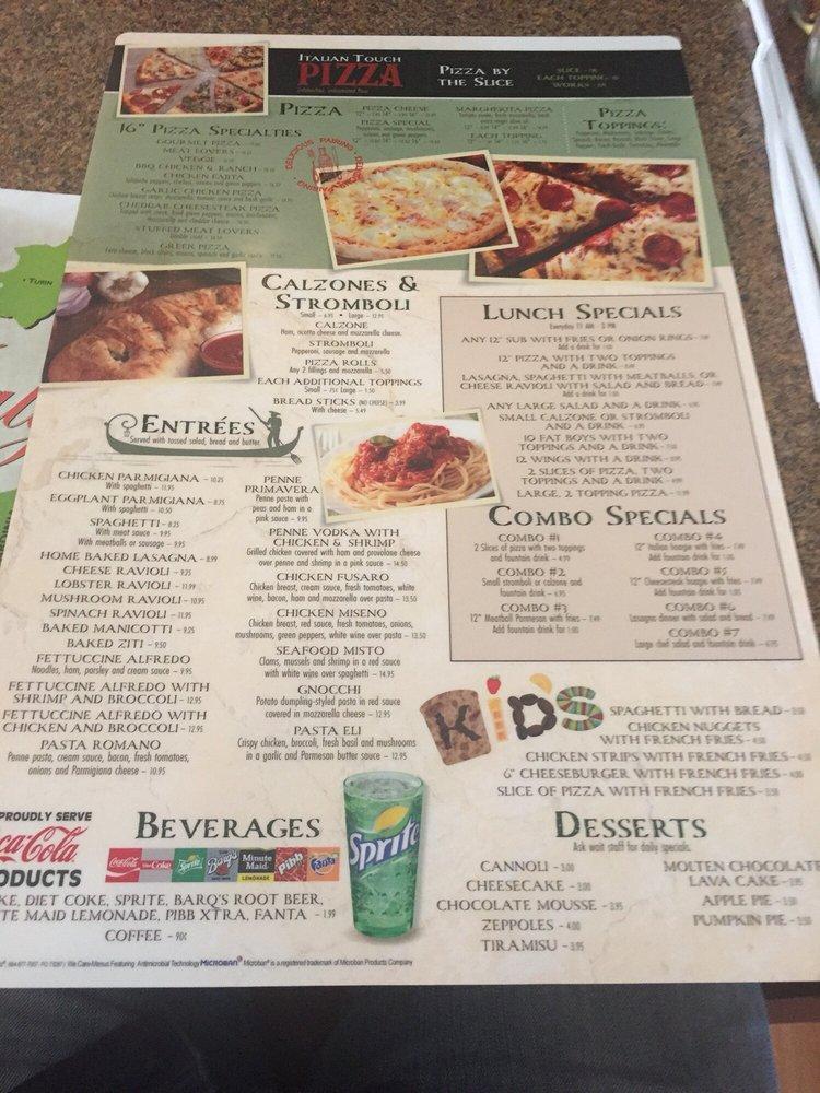 Menu at Italian Touch pizzeria, Romney, 450 E Main St