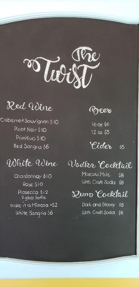 Menu at Painting with a Twist pub & bar, San Diego