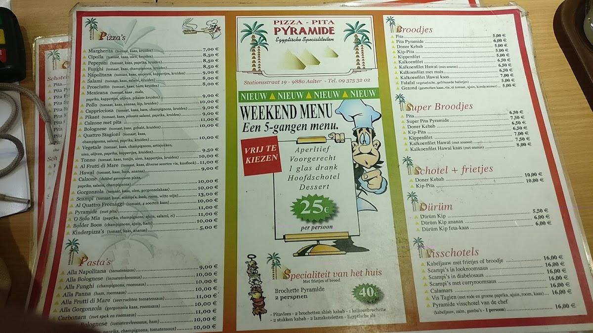 Menu au Pyramide, Aalter
