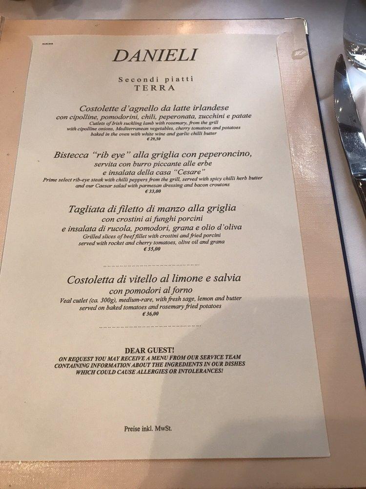 Speisekarte von Restaurant Danieli, Wien