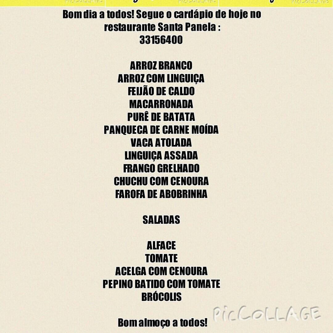 Menu em Restaurante Santa Panela, Uberaba