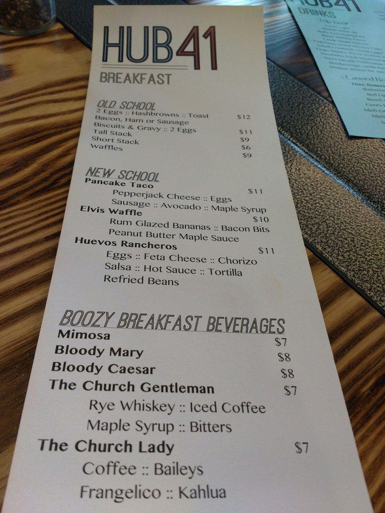 Menu at Hub 41 pub & bar, Detroit Lakes