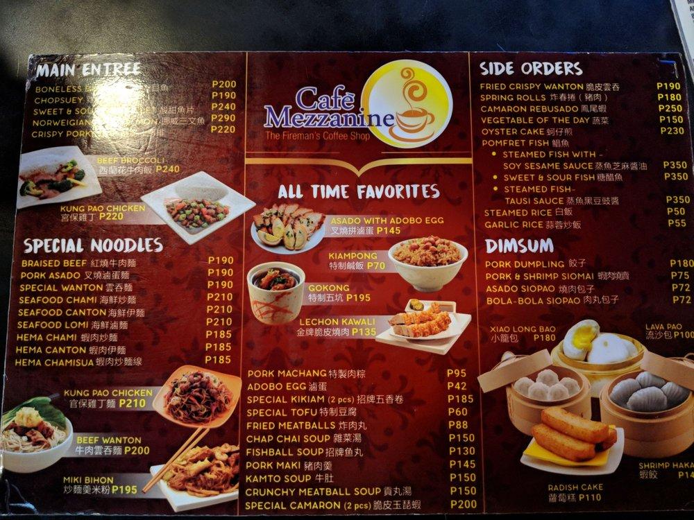 Menu at Café Mezzanine cafe, Manila, 650 Ongpin St