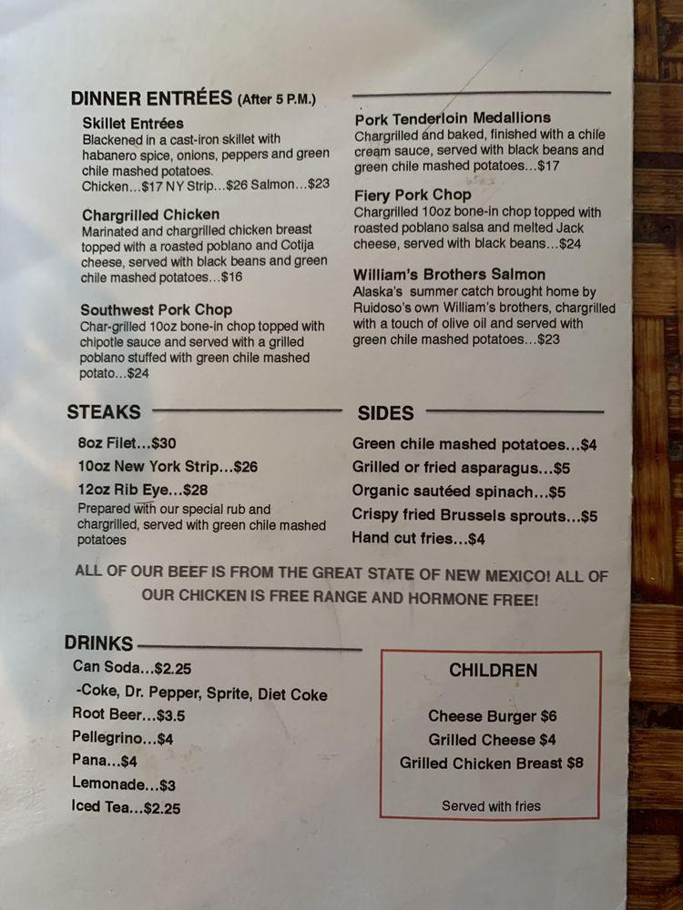 Menu at Grill Caliente pub & bar, Ruidoso, Sudderth Dr