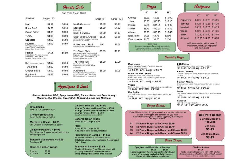 Menu at ALL STARS PIZZA pizzeria, Brewer