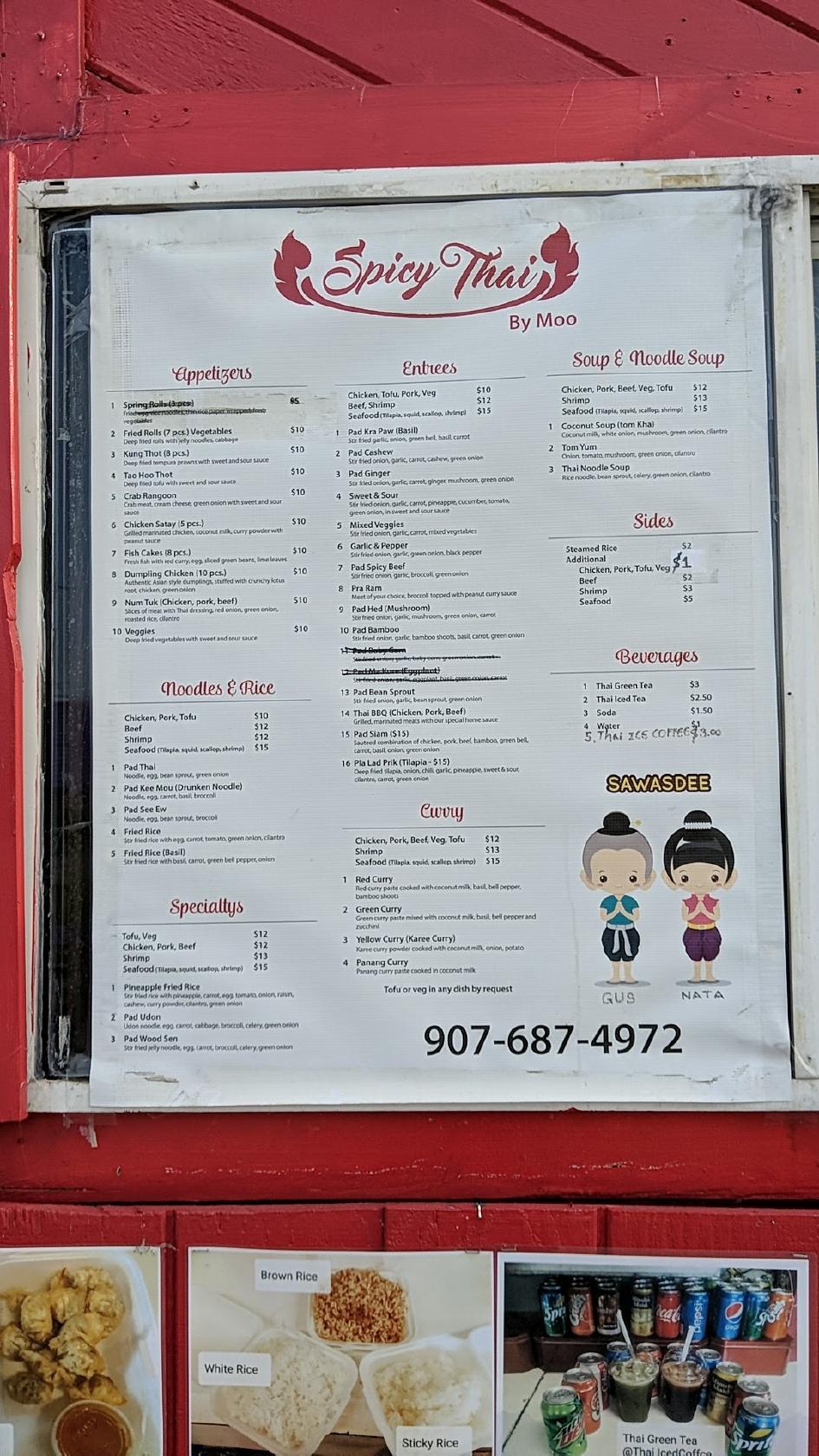 Menu at Spicy Thai By Moo restaurant, Fairbanks, Old Richardson Hwy