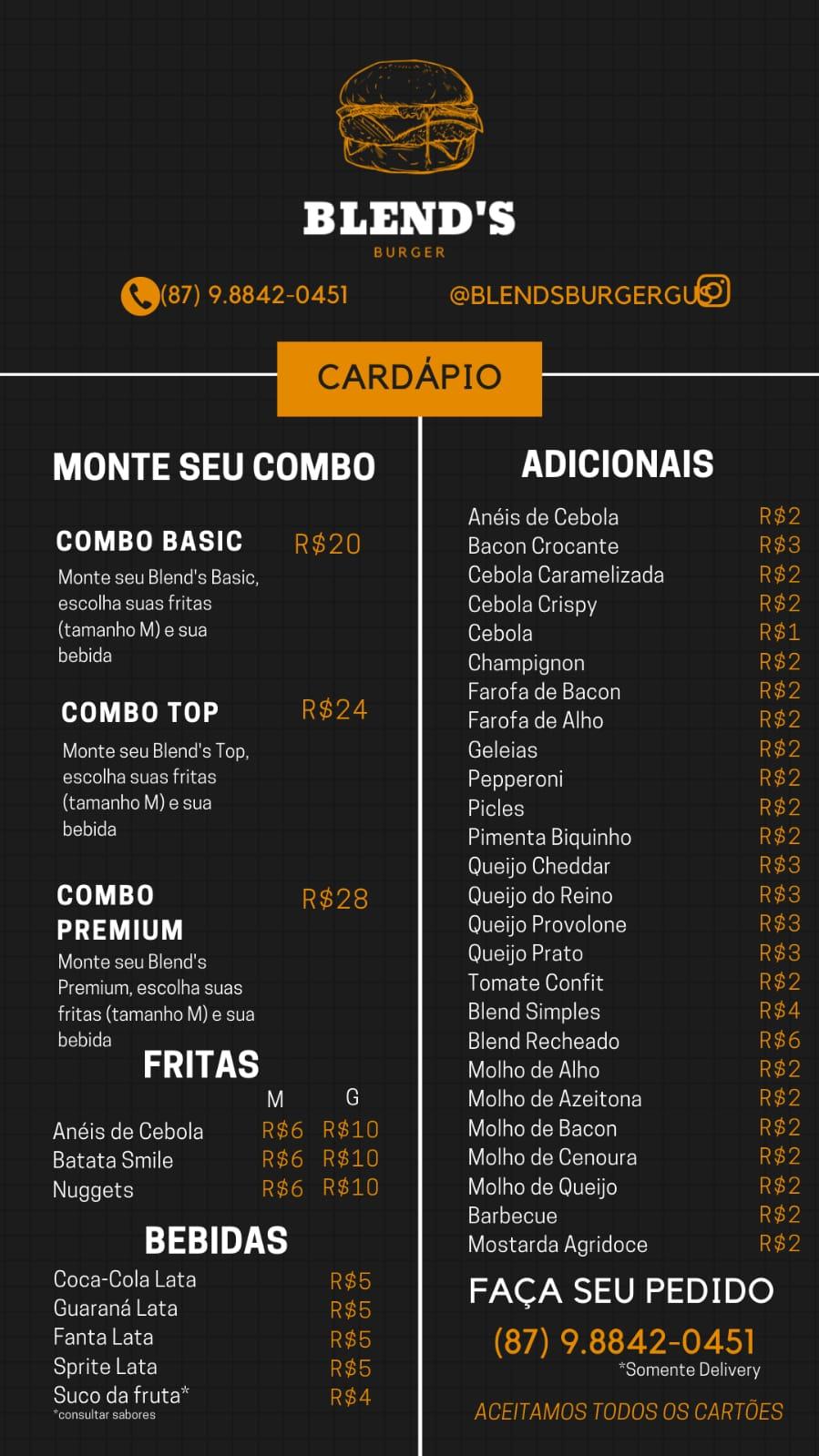 Menu em Blend's:. restaurante, Garanhuns, Avenida Euclides Dourado ...