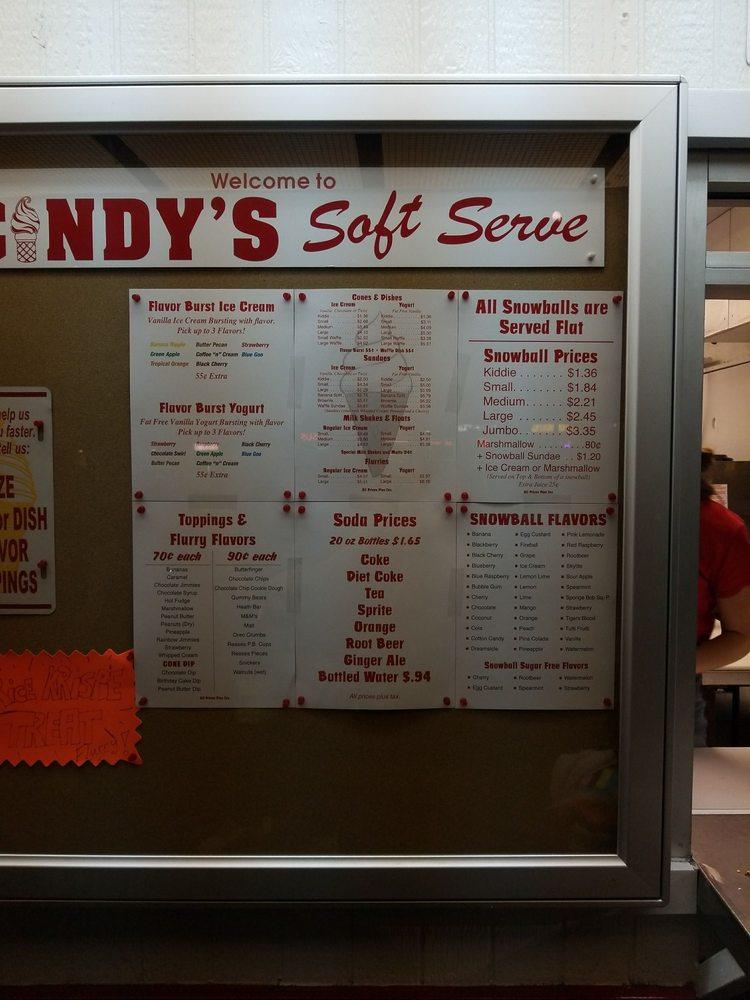 Menu at Cindy's Soft Serve restaurant, Elkridge