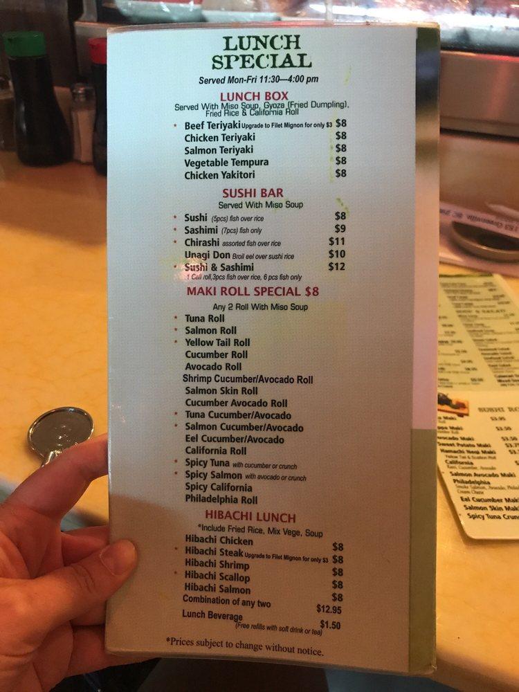 Menu at Dozo Sushi & Hibachi restaurant, Powdersville