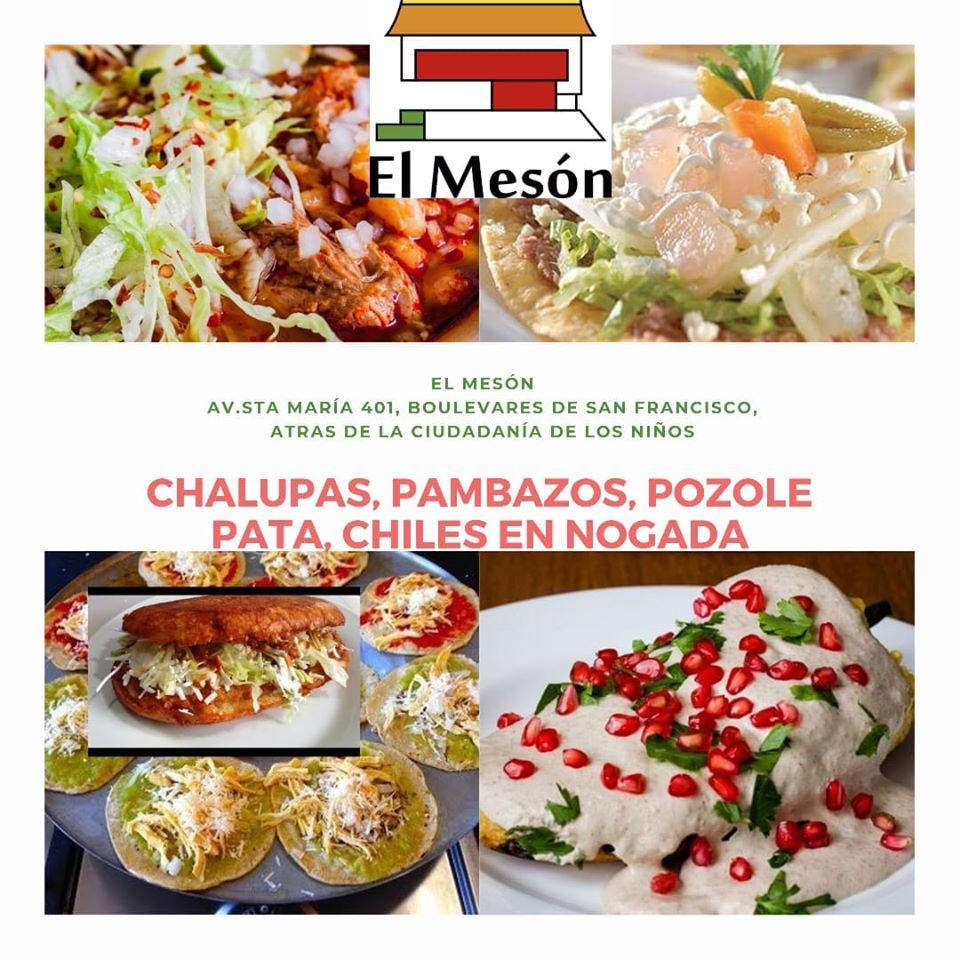 Menu at El Mesón de Cali restaurant, Pachuca