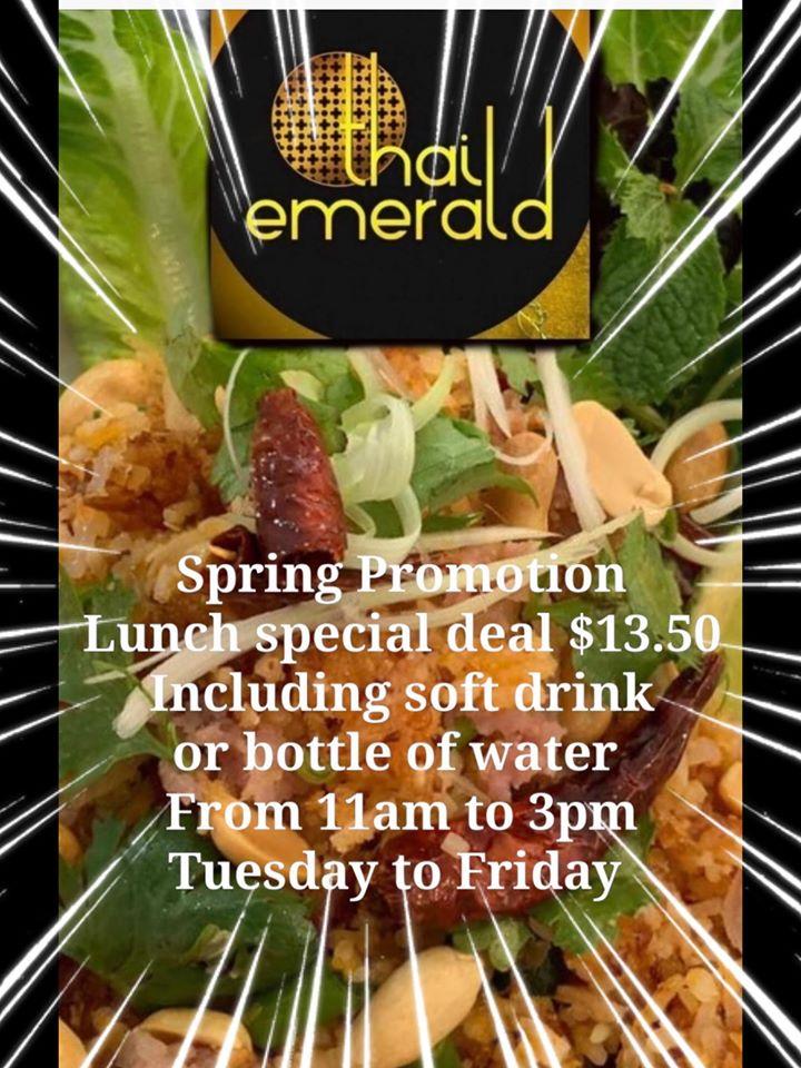 Menu at Thai Emerald restaurant, Leppington