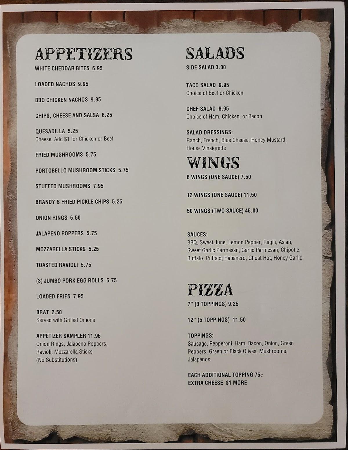 Menu at Tilleys Tavern pub & bar, Mount Olive