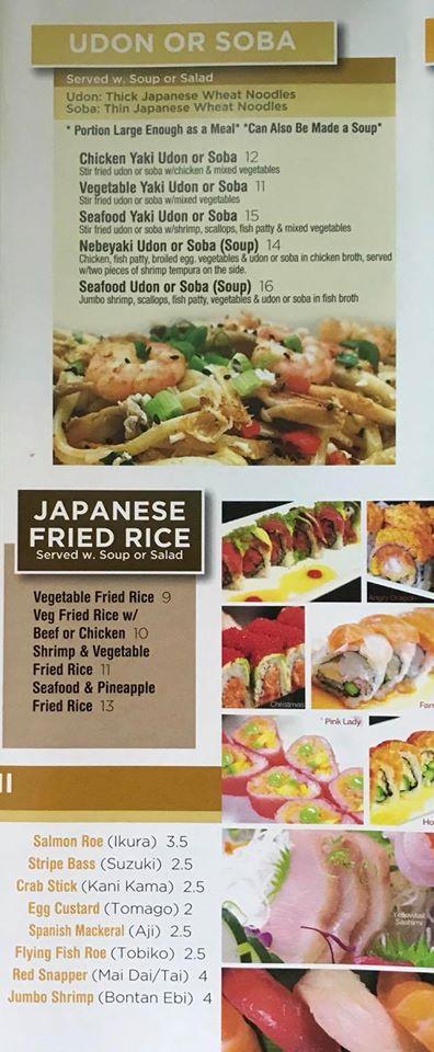 Menu at Kiku Japanese Steakhouse & Sushi Bar, Middletown