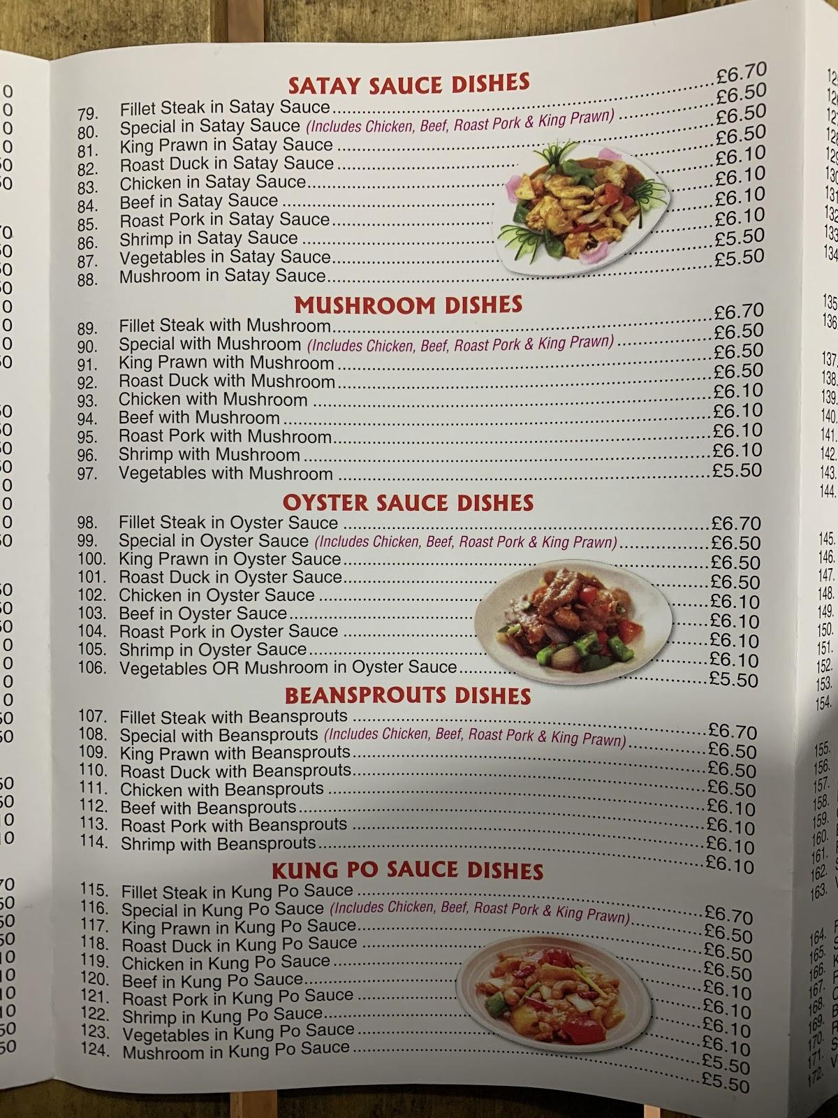 Menu at New Bamboo restaurant, Holmfirth