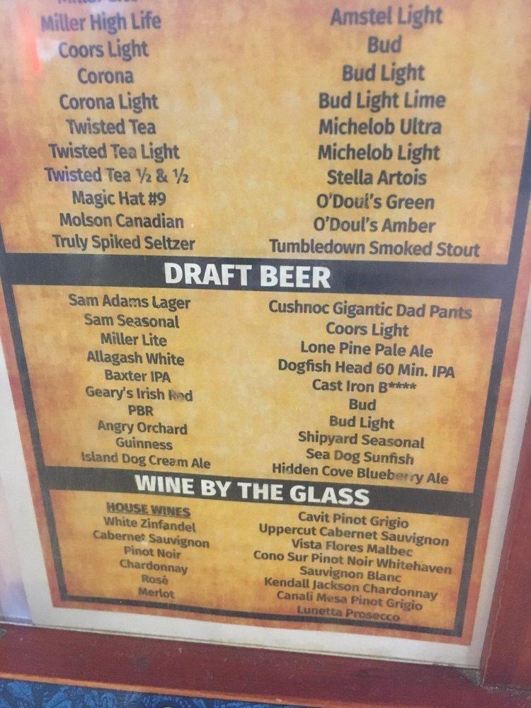 Menu at Sarge's Sports Pub & Grub, Rangeley