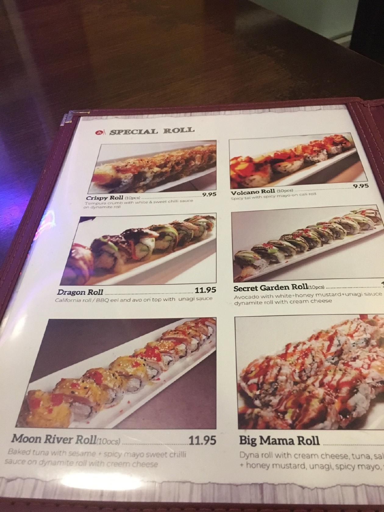 Menu at Sushi Train Ltd restaurant, Surrey