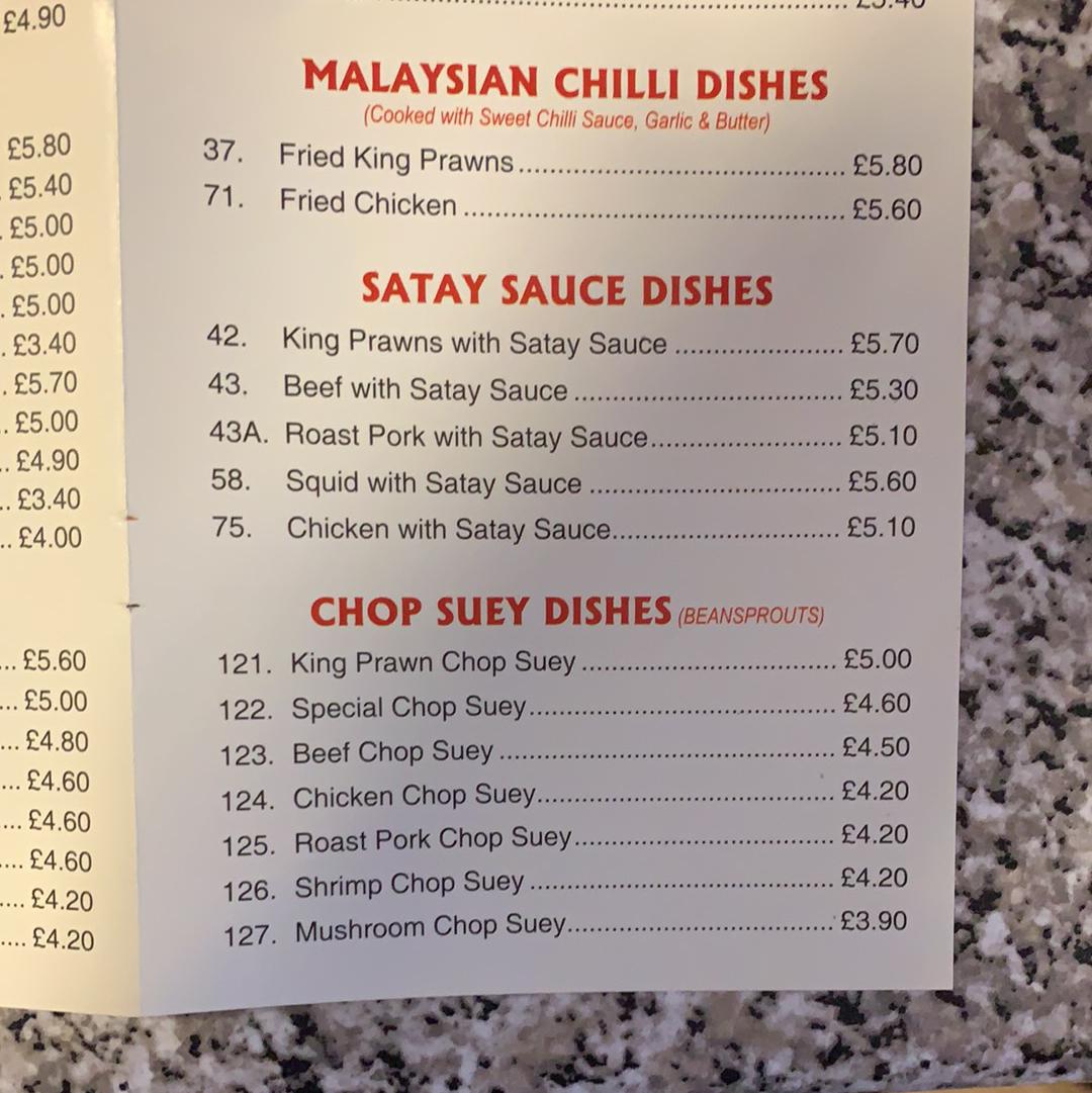 Menu at Yummy fast food, Gravesend, 84-85 London Rd