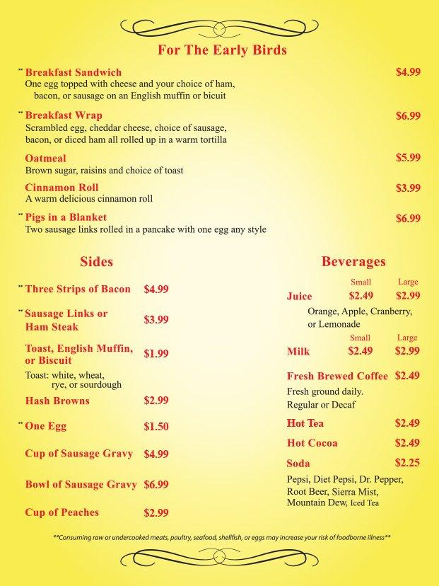 Menu at Old Town Burger & Breakfast restaurant, Battle Ground