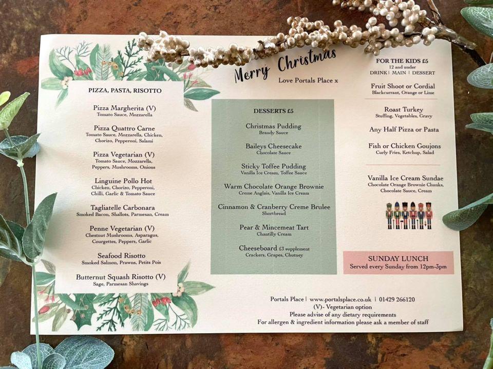 Menu at Portals Hartlepool restaurant, Hartlepool, Neptune House