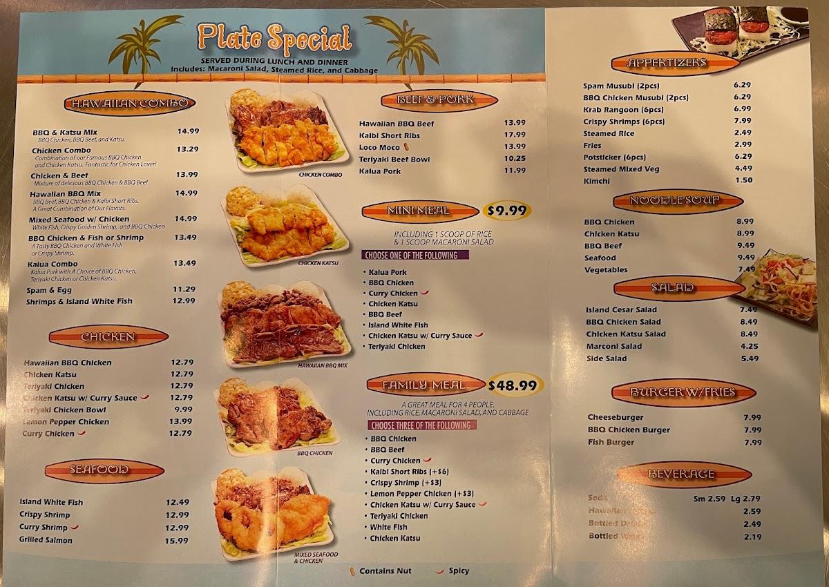 Menu at Q&Q Hawaiian bbq, Santa Clarita