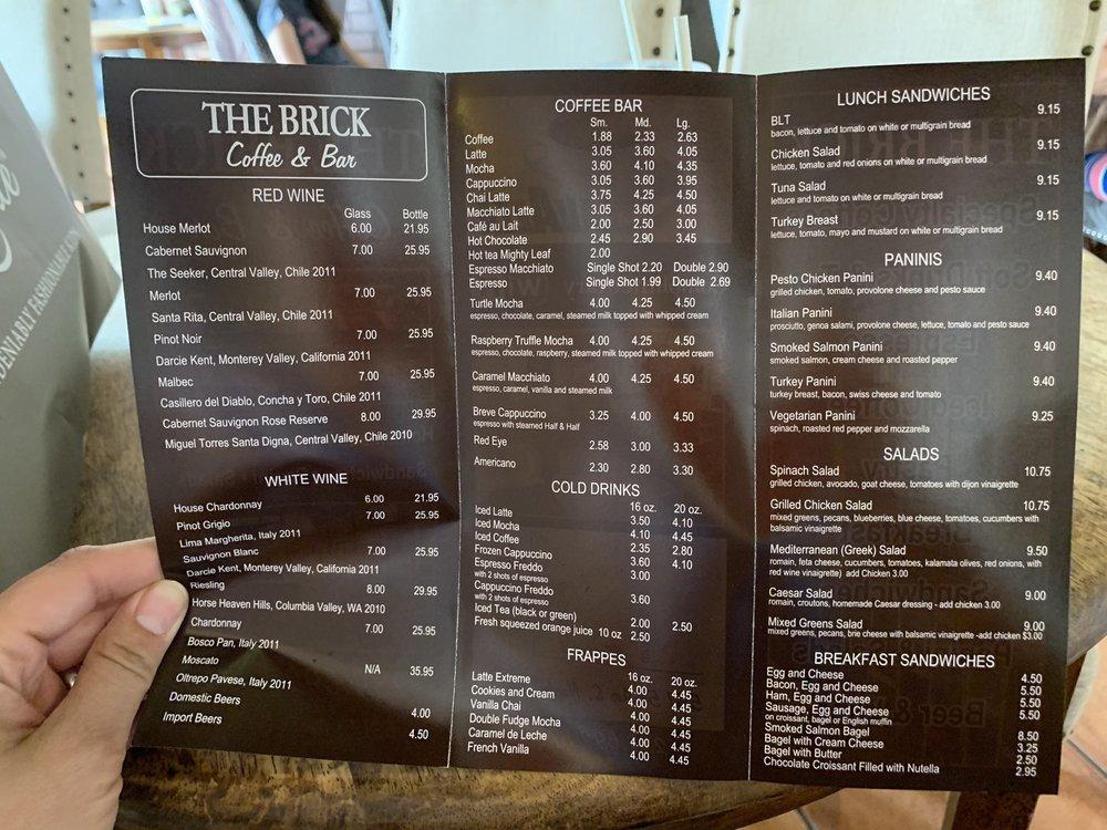 Menu at The Brick Coffee & Bar, Naples