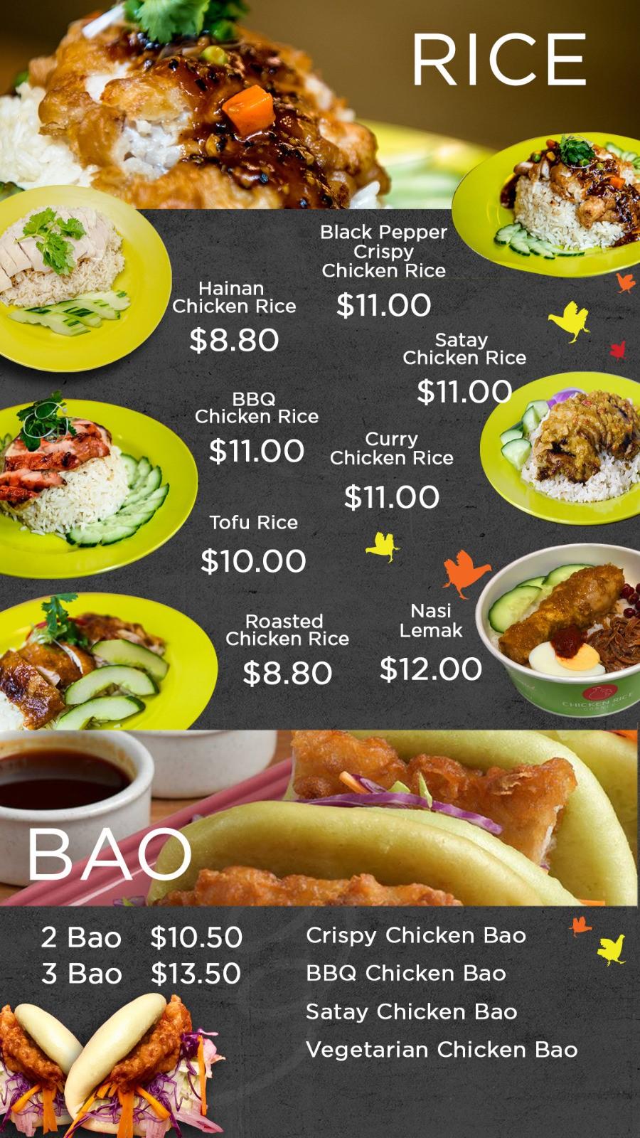Menu at Chicken Rice Corner (Victoria Park) restaurant, East Victoria Park