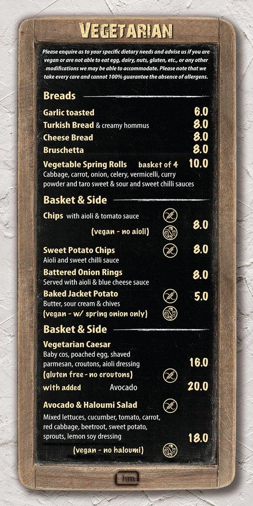 Menu at Hotel Monier pub & bar, Darra, 168 Monier Rd