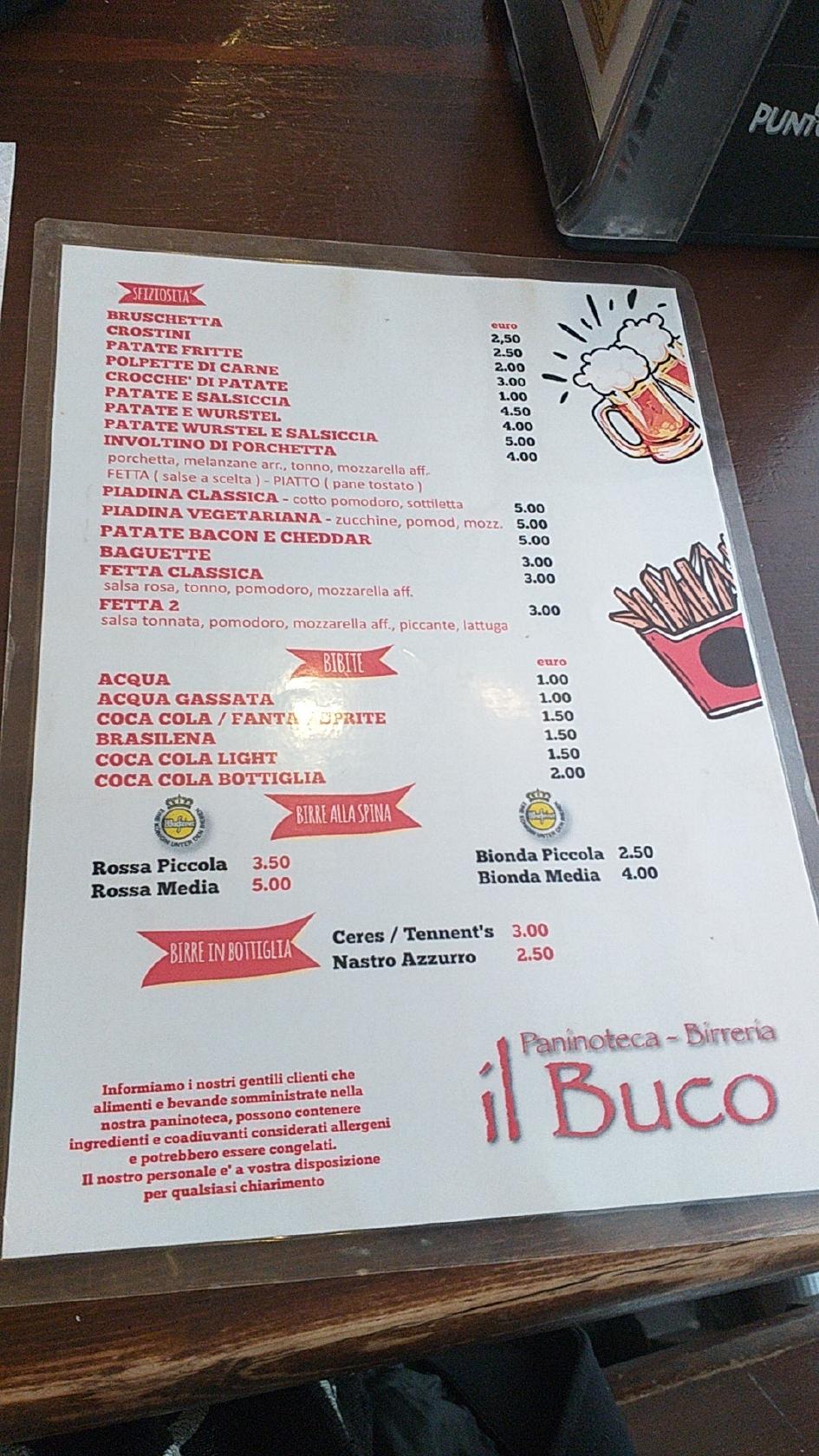 Menu da IL BUCO pub & bar, Catanzaro