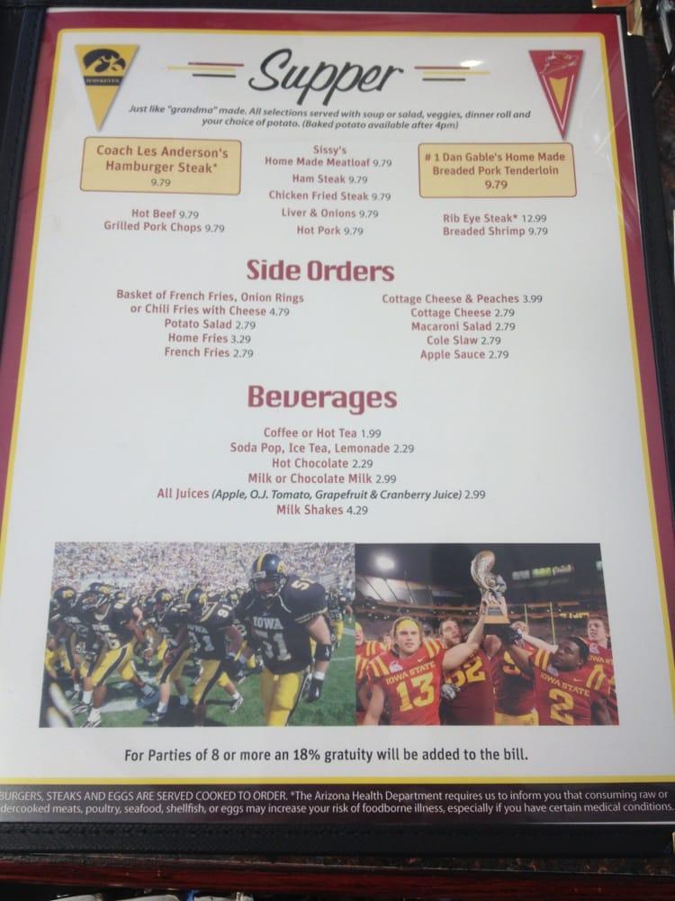 Menu at Iowa Cafe, Mesa, N Higley Rd