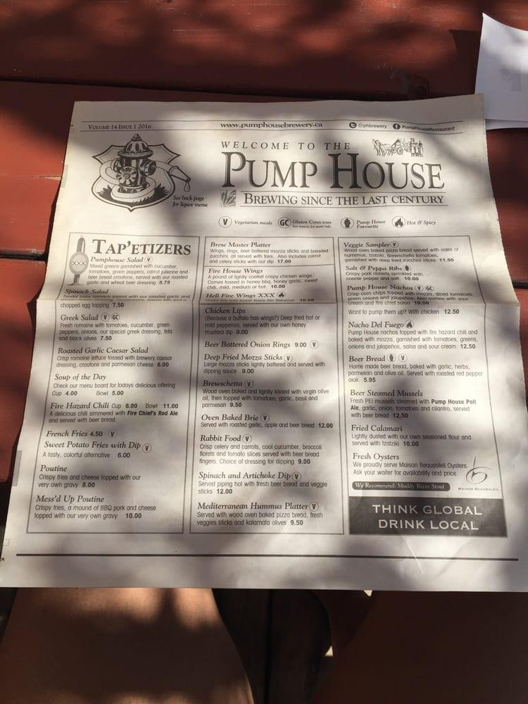Menu at Pump House - Brewpub & Restaurant, Moncton