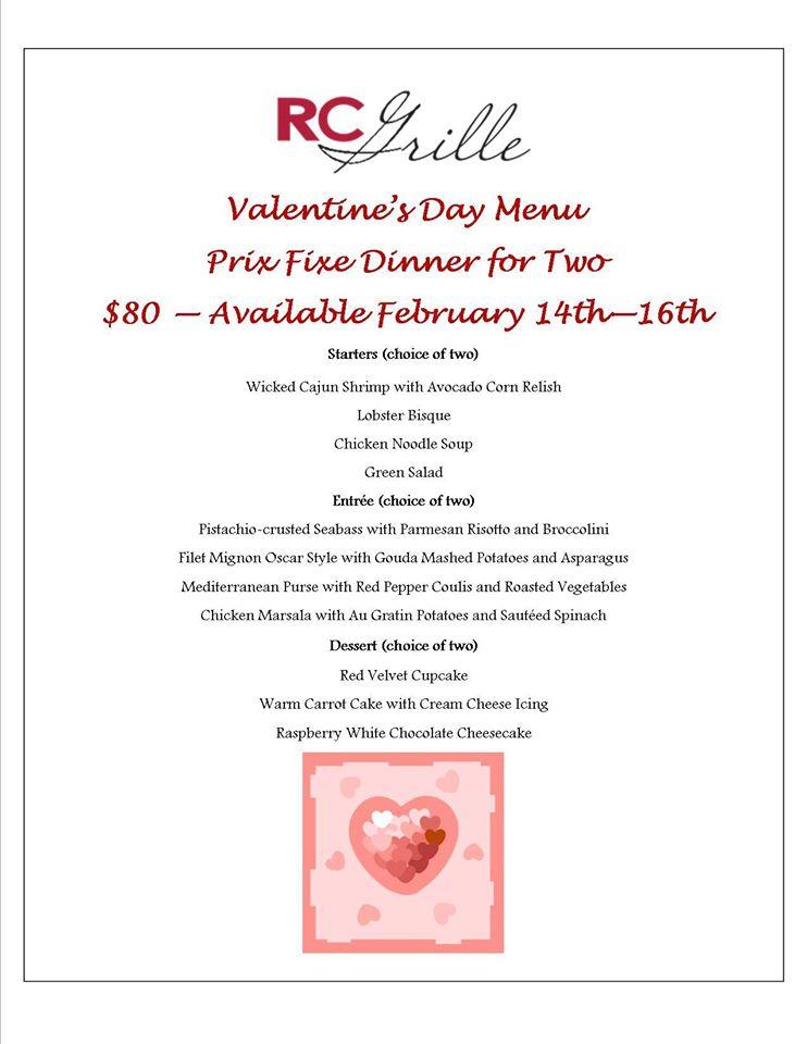 Menu at RC Grille steakhouse, Hoffman Estates