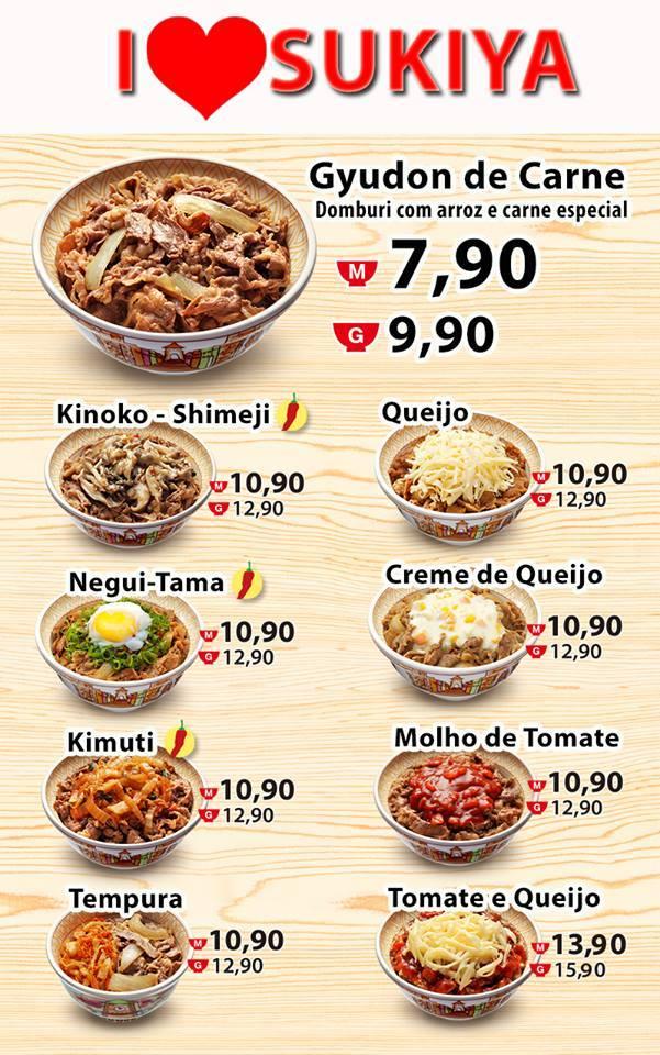 Menu em Sukiya-Vergueiro restaurante, São Paulo, Rua Vergueiro