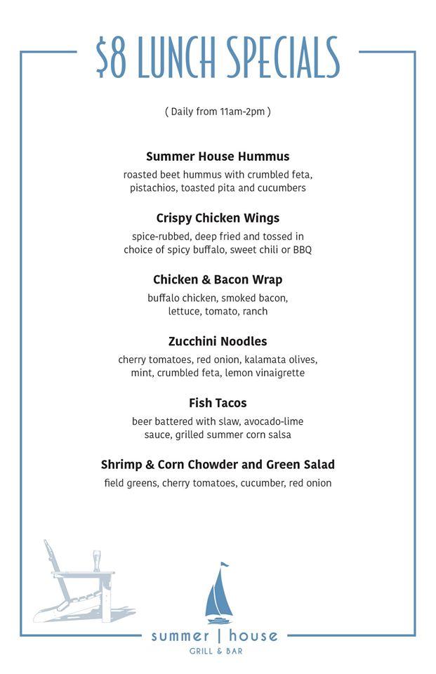 Menu at Summer House Grill & Bar on Lake Delton, Lake Delton