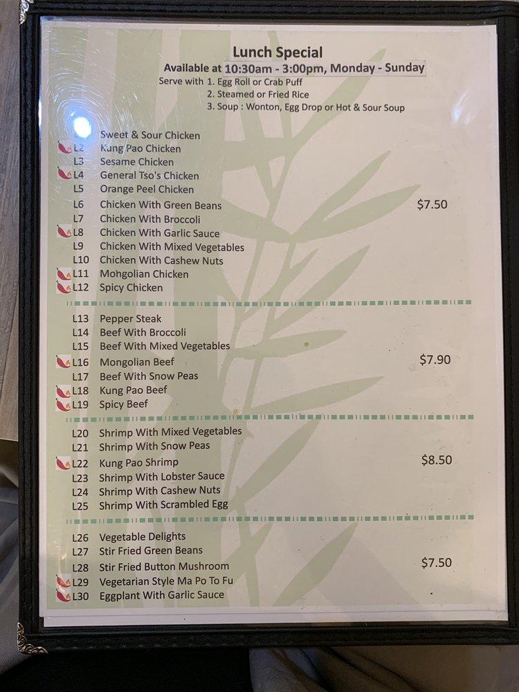 Menu at Hong Kong Cafe, Baytown