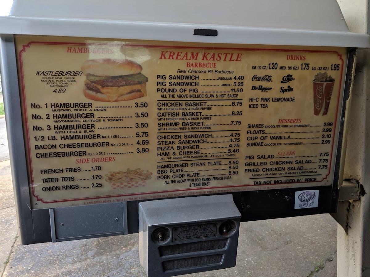 Menu at Kream Kastle fast food, Blytheville, 112 N Division St
