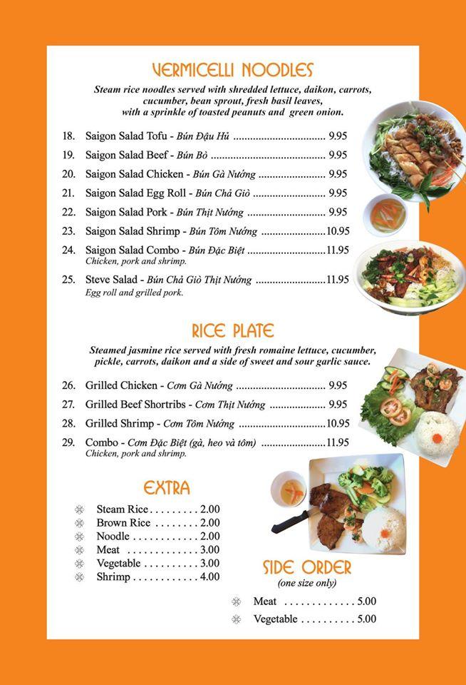 Menu at Pho Golden restaurant, Port Orchard