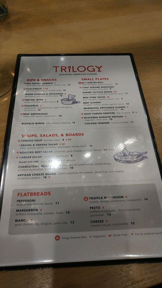 Menu at Trilogy Restaurant, Coconut Creek