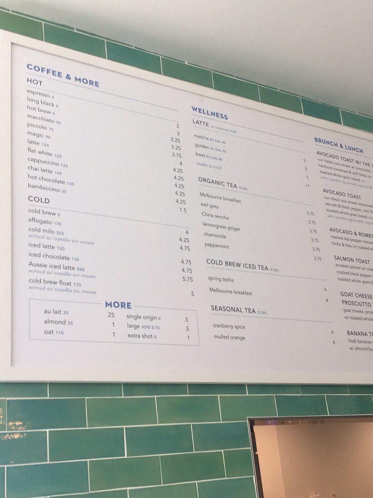Menu at Bluestone Lane Brentwood Coffee Shop cafe, Los Angeles ...