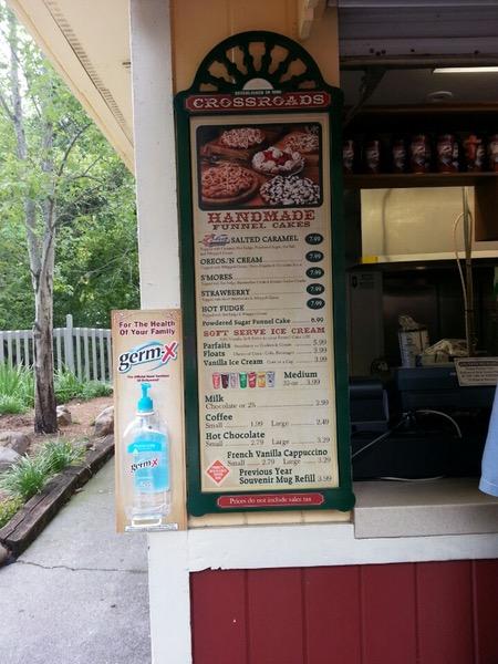 Menu at Crossroads Funnel Cakes desserts, Pigeon Forge