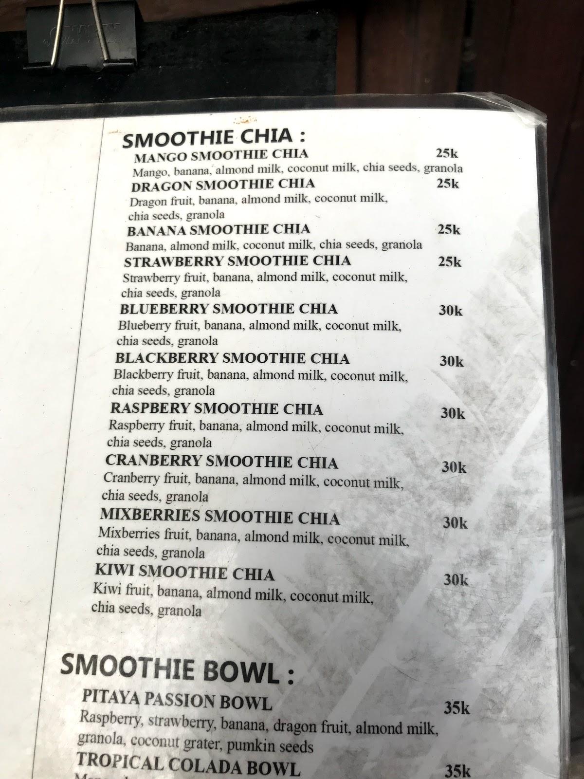 Menu at Eco Deli Cafe, Canggu, Jl. Pantai Berawa