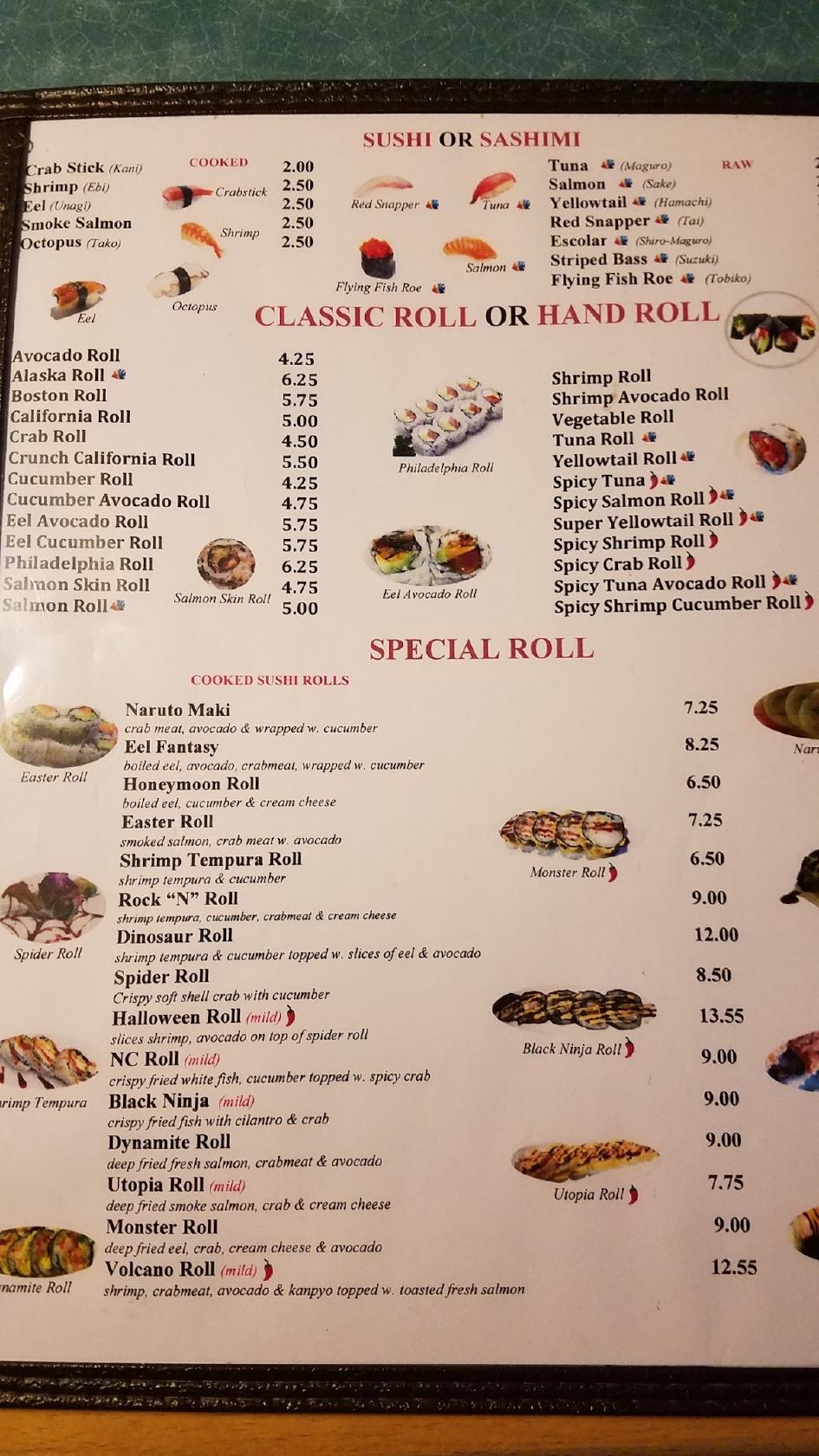 Menu at Golden Grill Asian Bistro restaurant, Roxboro