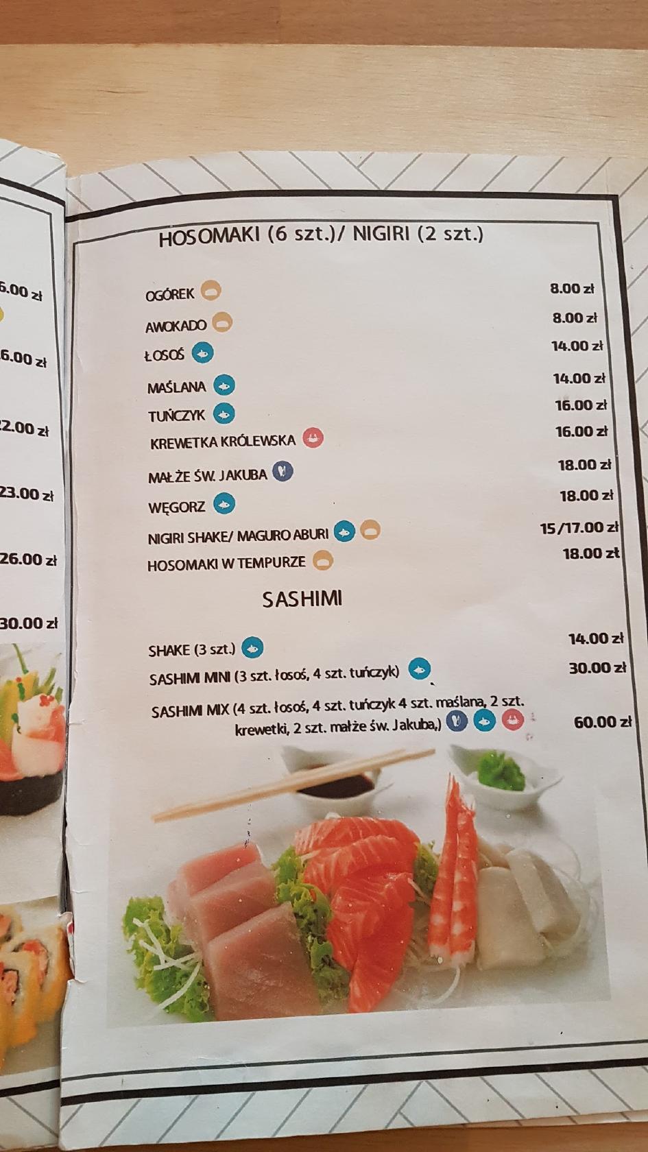 Menu at Restauracja Sushi Yuna restaurant, Wrocław