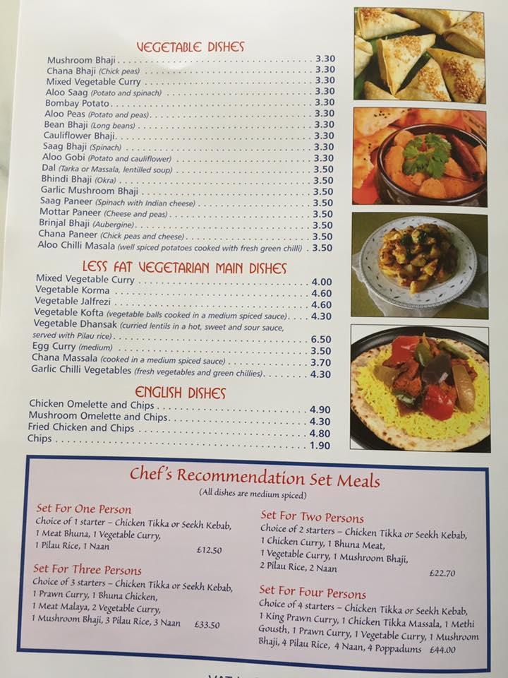 Menu at Suraya Tandoori fast food, Chelmsford