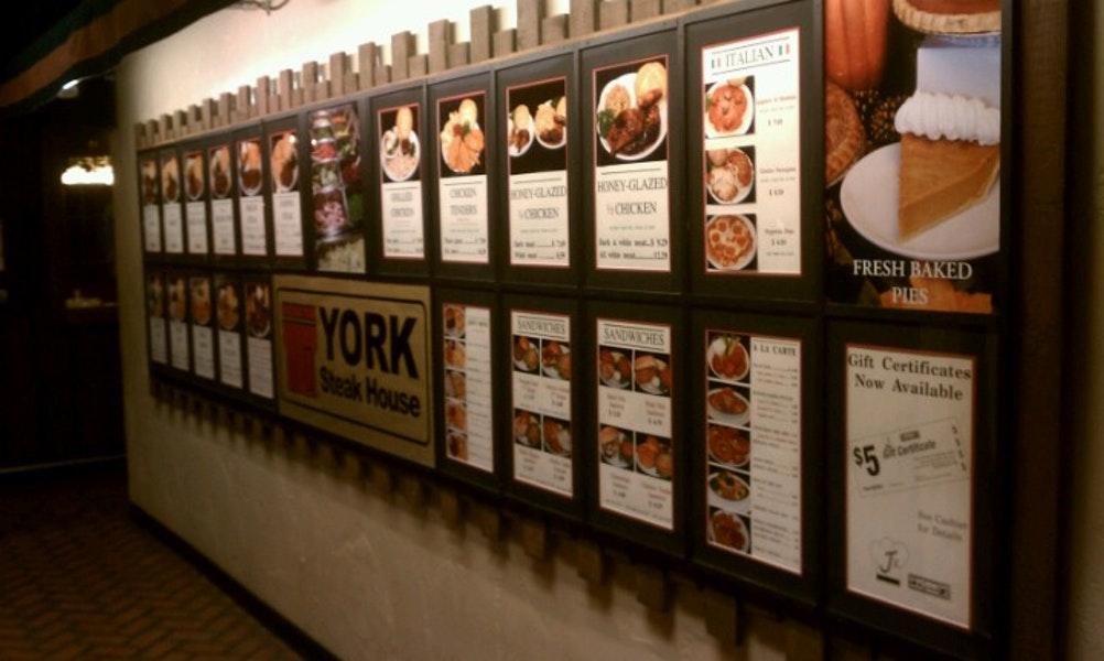 Menu at York Steak House steakhouse, Columbus